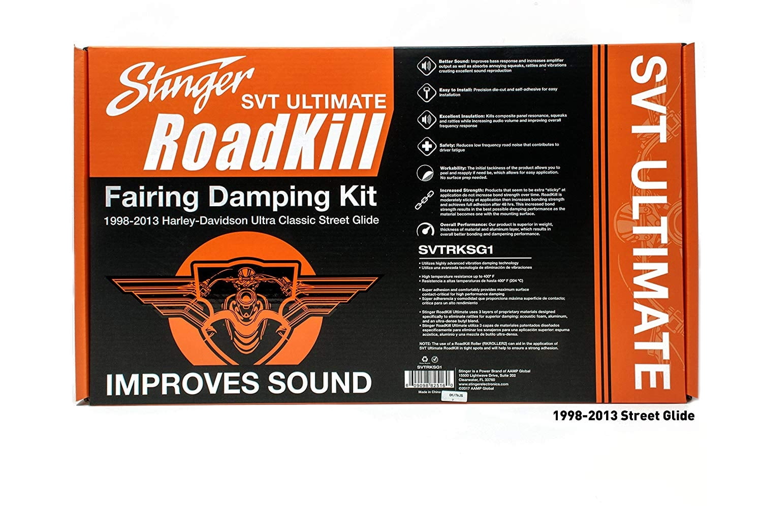 Stinger SVTRKRG1 Sound Damping Kit - Pre-Cut Sheets for Fitment Compatible With 1998-2013 Harley ...