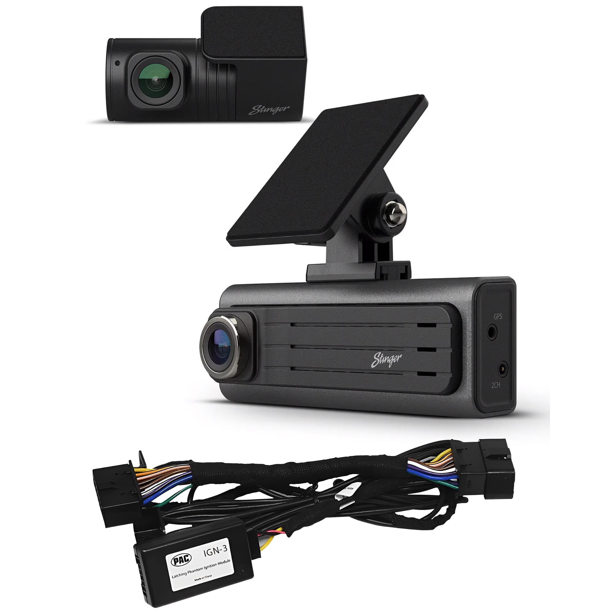 Stinger Sdc-2Chfhd Opsis Universal Full Hd Front & Rear Dash Camera ...