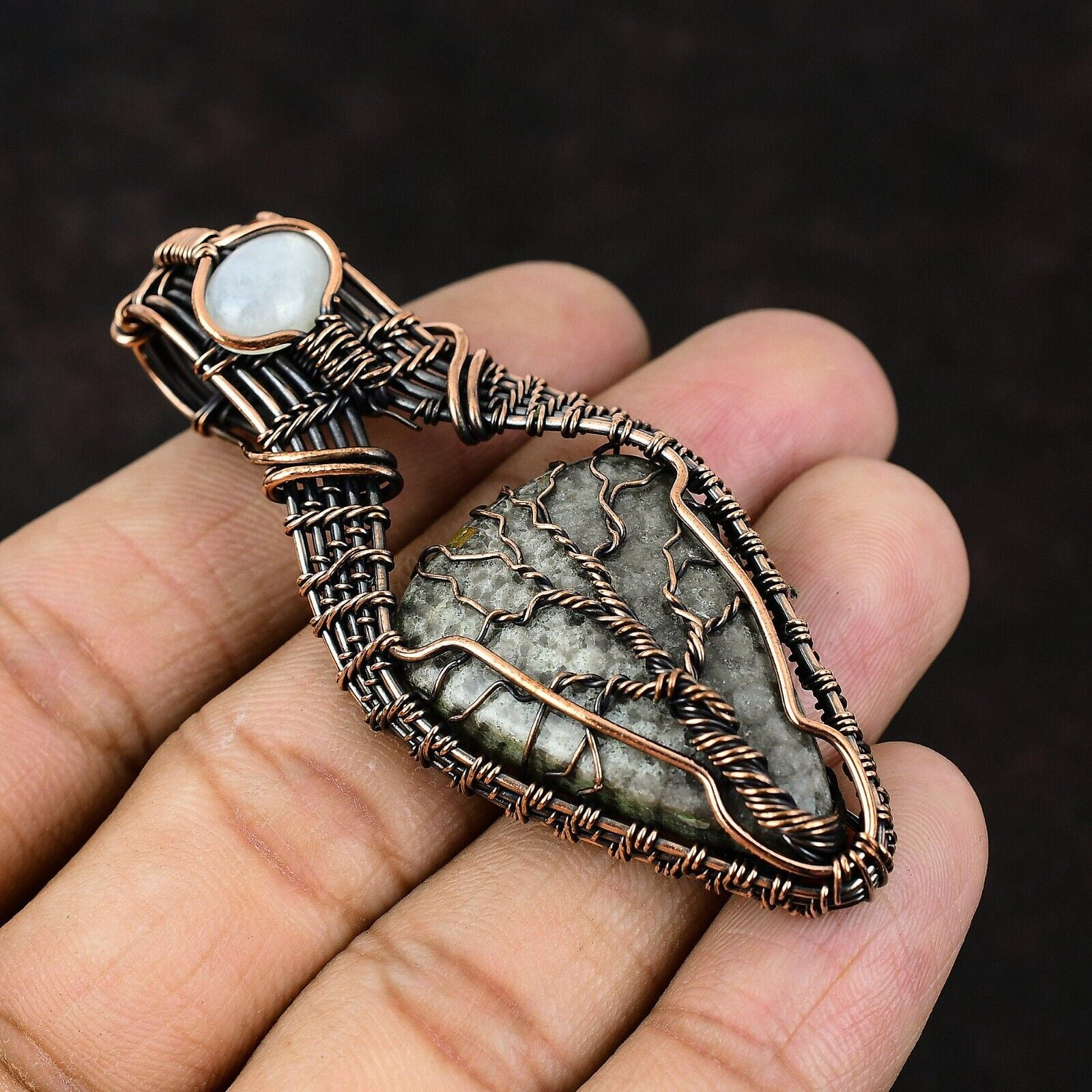 Stingray Coral Copper Gift For Bestie Wire Wrapped Tree Of Life Pendant ...