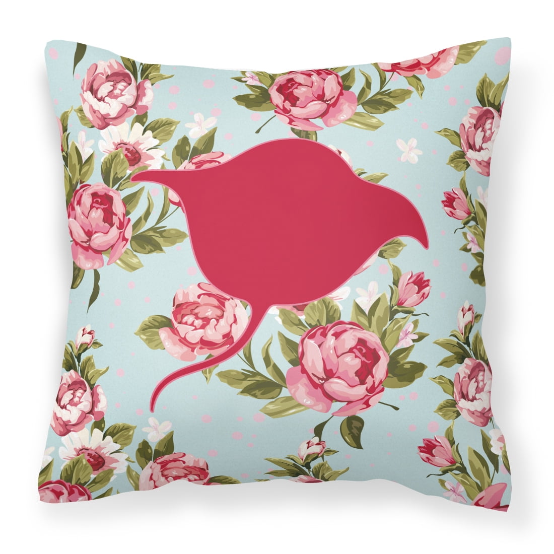Stingray Shabby Chic Blue Roses BB1094 Fabric Decorative Pillow ...