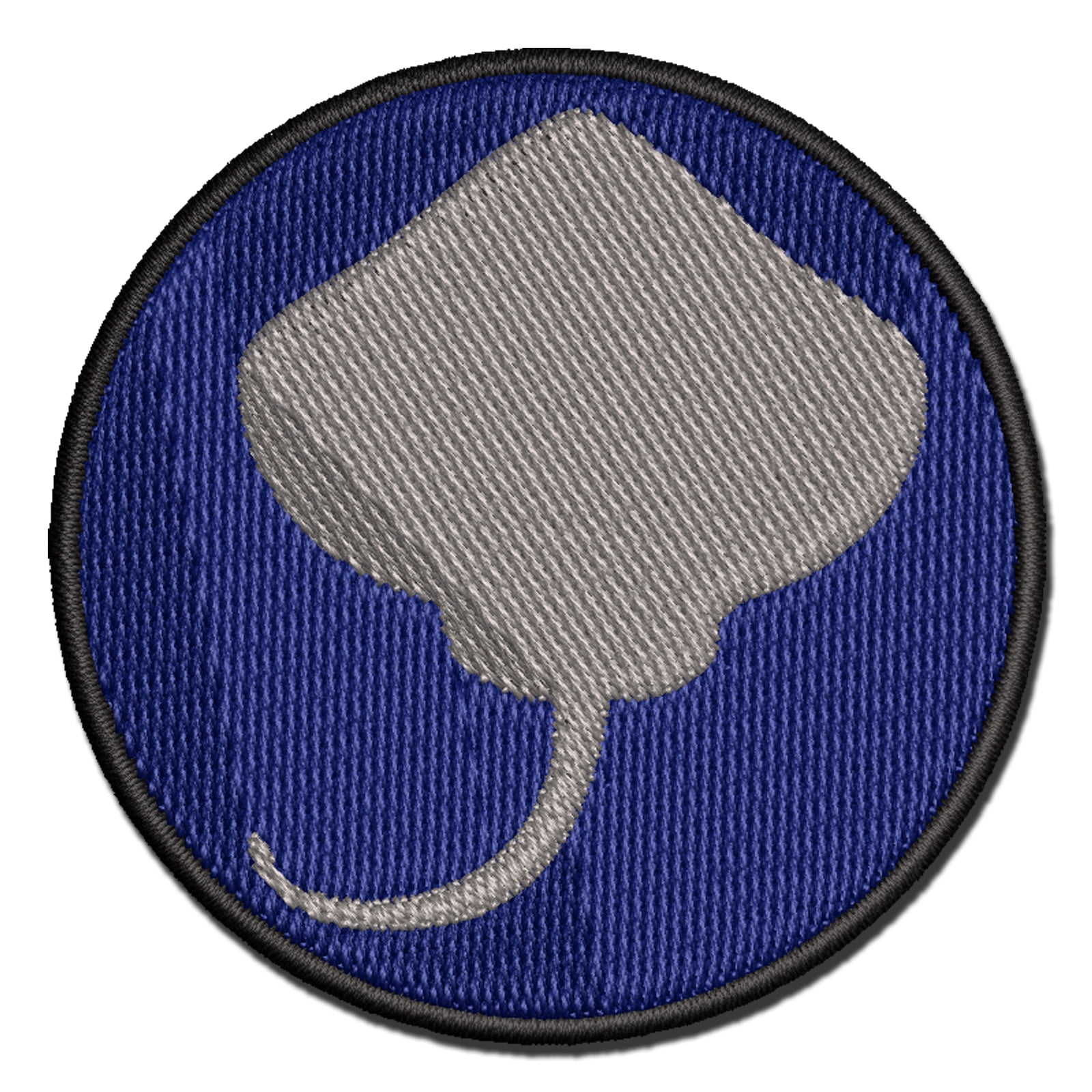 Stingray Skate Fish Silhouette Applique Multi-Color Embroidered Hook & Loop Patch - 3 Inch ...