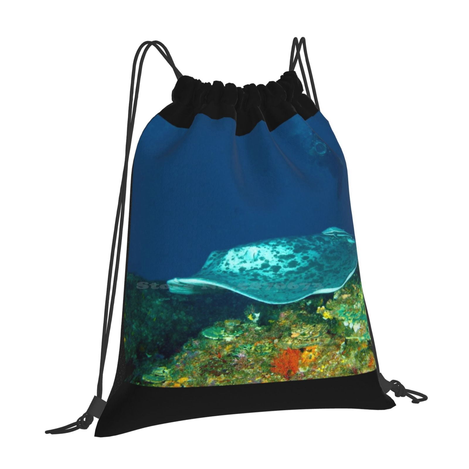 Stingray With Diver Bags Travel Laptop Backpack Stingray Diver Ocean ...