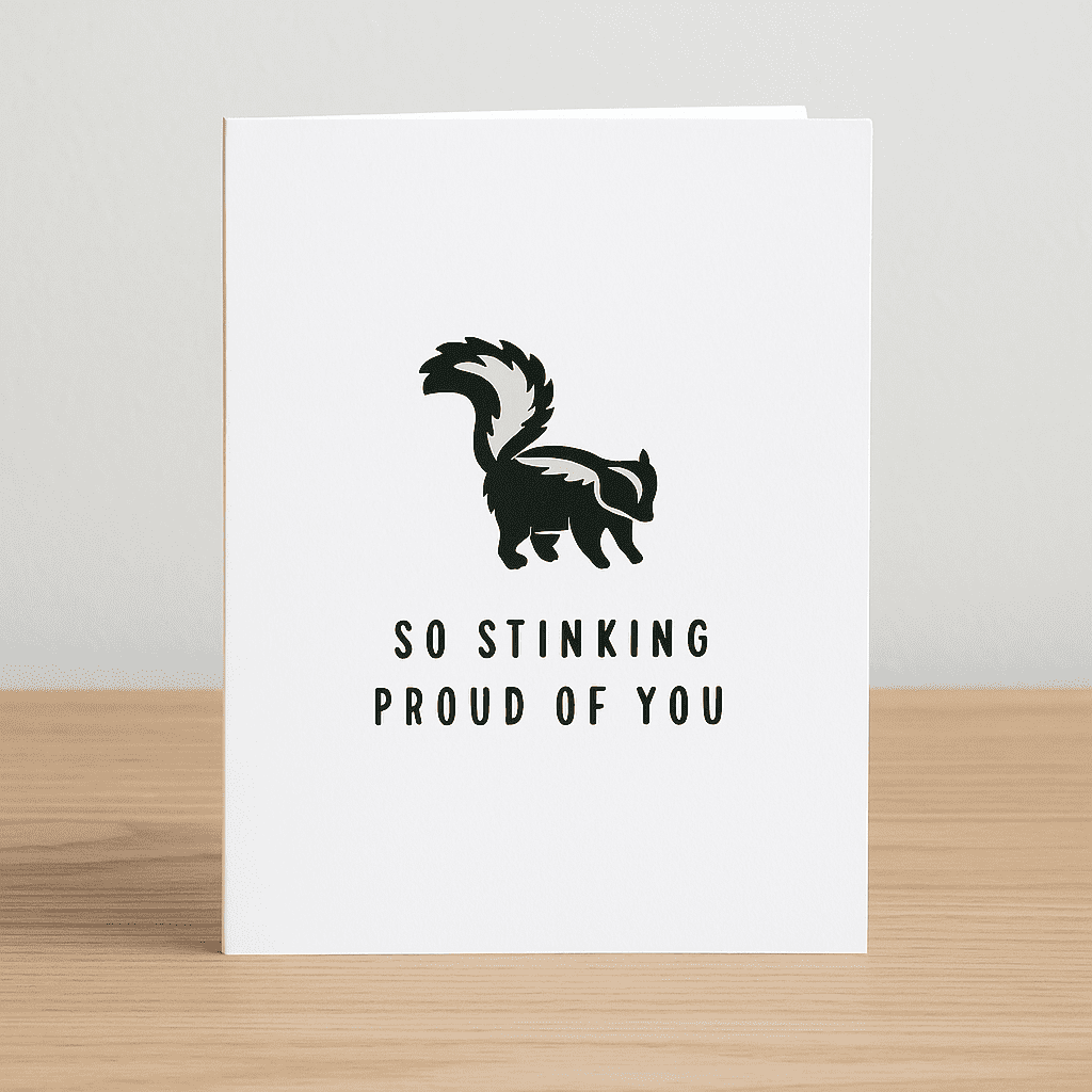 So Stinking Proud of You Skunk Card – Cute Skunk Design – Blank Inside ...