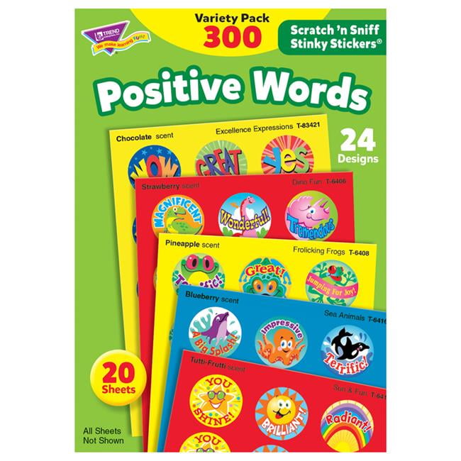 Stinky Stickers Positive Words Acid-Free Variety Pack - 300 Per Pack ...