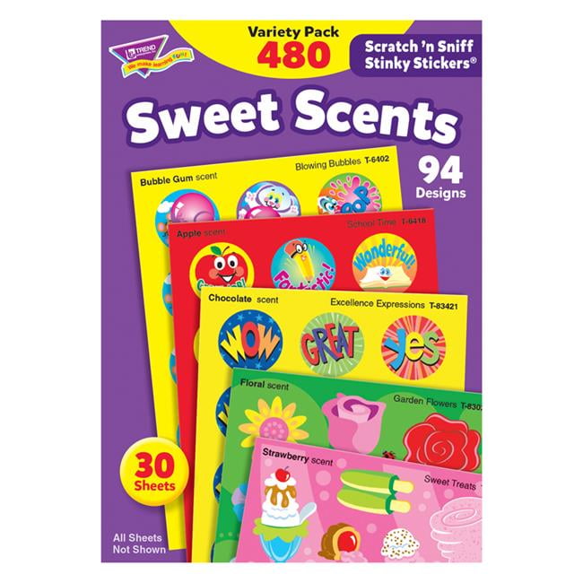 Stinky Stickers Sweet Shapes Acid-Free Super Saver Pack - 456 Per Pack ...