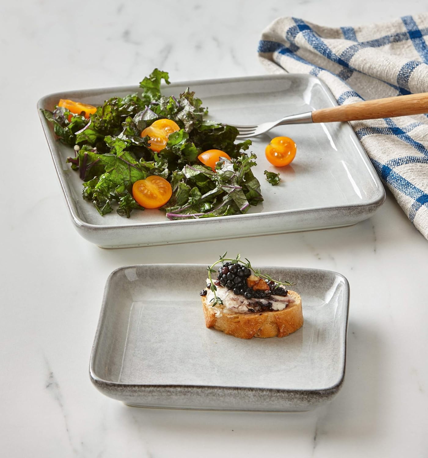 Stinson Square Plate Small Dinnerware Serving Plate Grey - Walmart.com