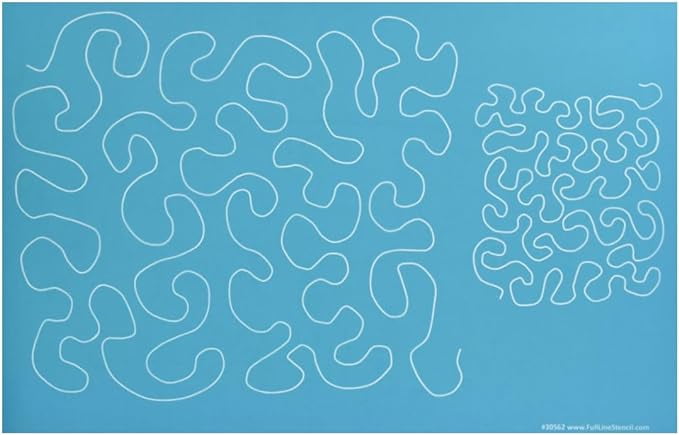 Stipple Meander - Edge to Edge Stencil, Continuous Line Template for ...