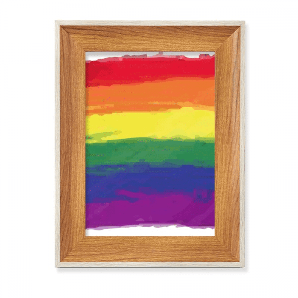 Stippling Rainbow LGBT Desktop Wooden Photo Frame Display Picture Art ...