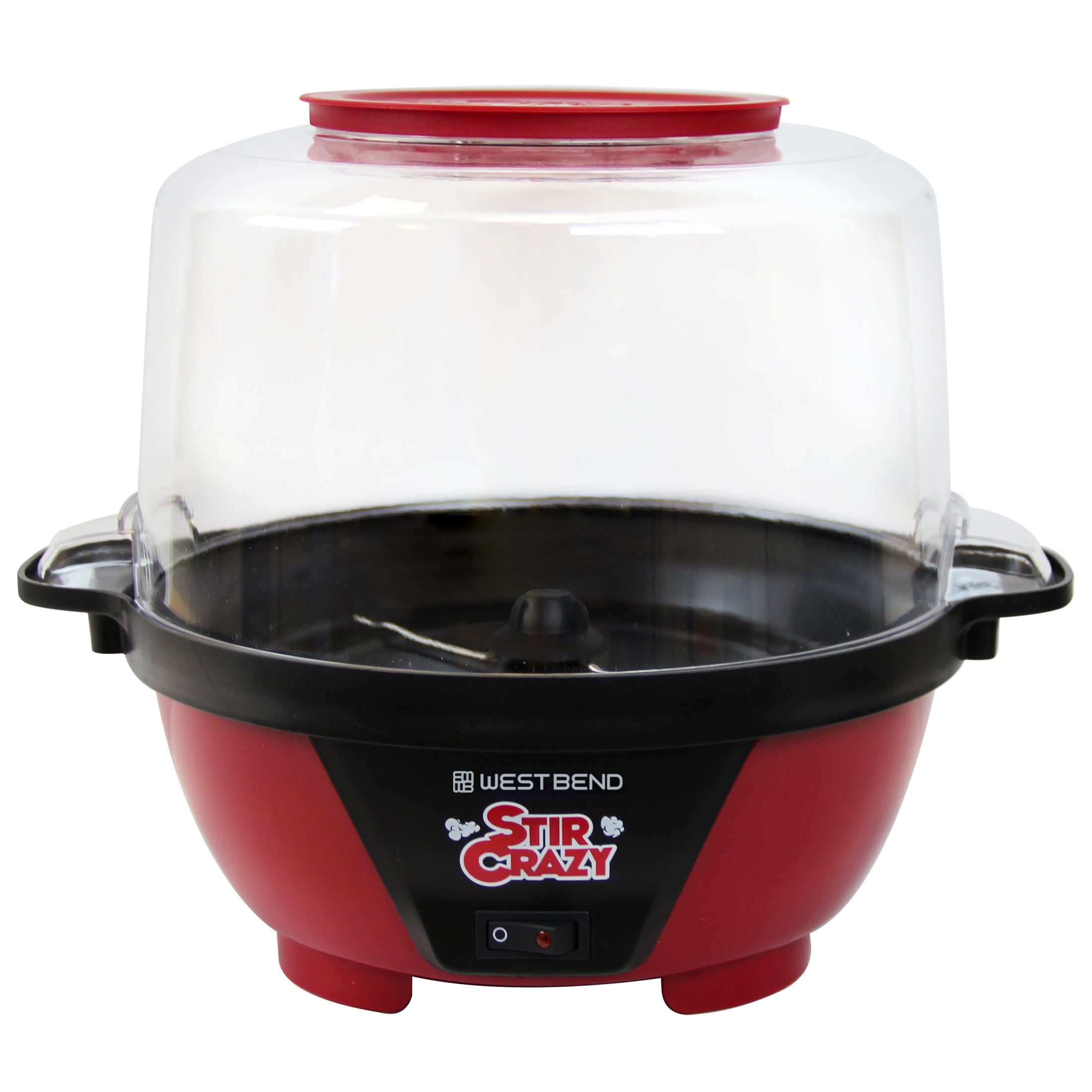 West Bend 6Qt Stir Crazy Popcorn Machine Maker, Large, Red, Easy to ...