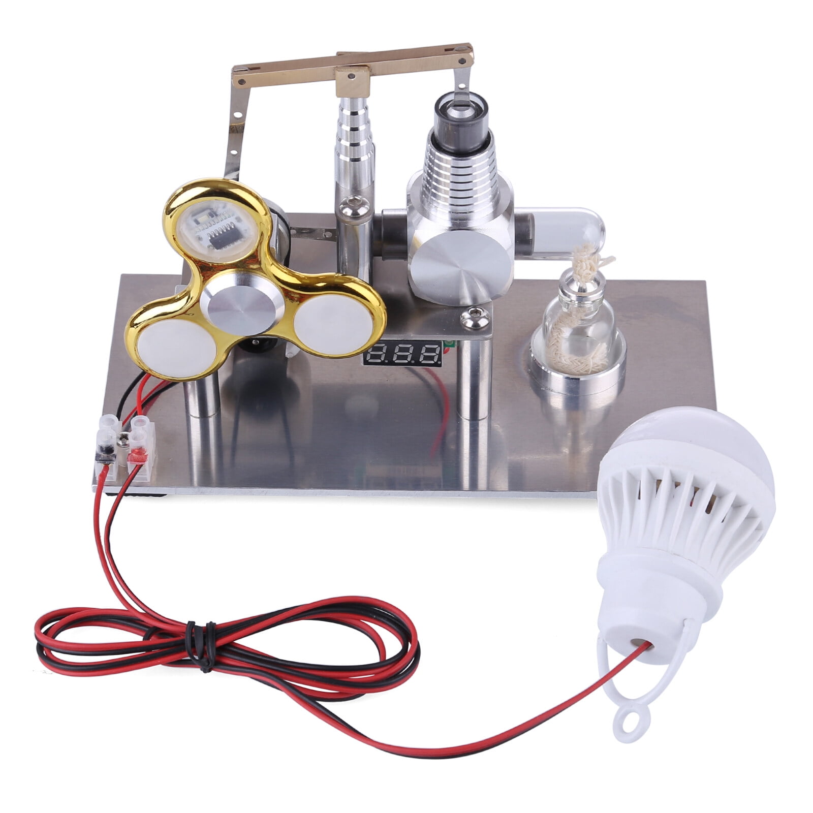 Stirling Engine Model Kit, Balance Hot Air External Combustion Electric ...