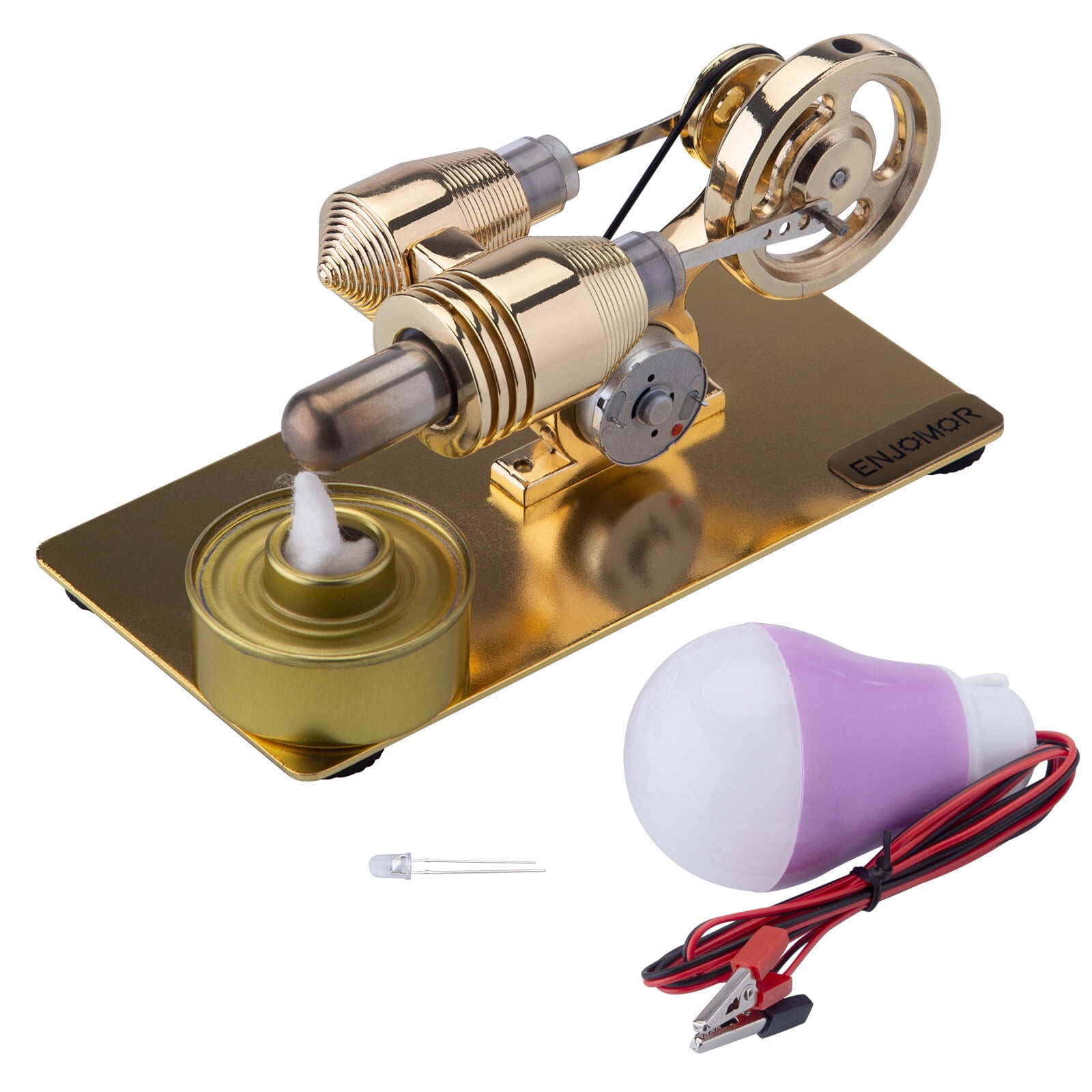 Stirling Engine Model Kit, Golden Gamma Hot Air External Combustion ...