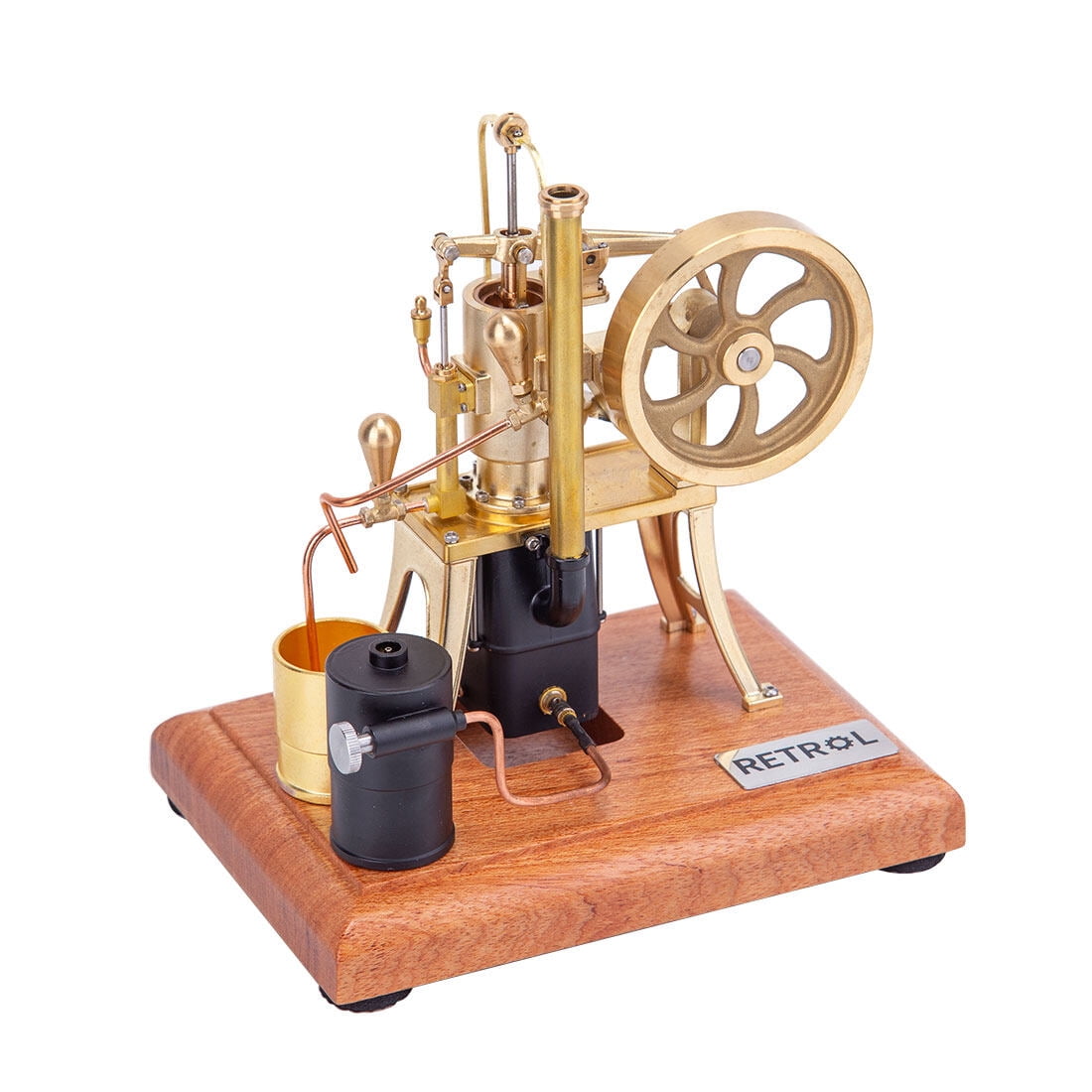 Stirling Engine Model Kit, RETROL R01 1/12 Scale Butane-Powered Hot Air ...