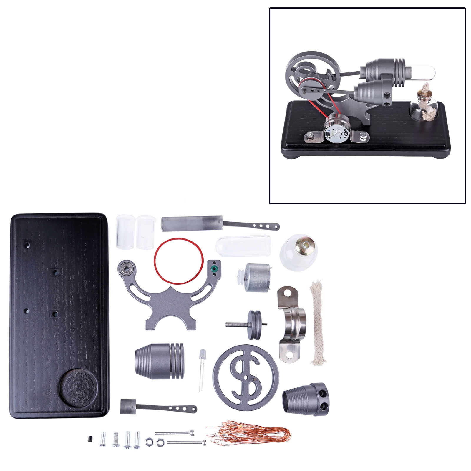 Stirling Engine Model Kit That Works, DIY Gamma Shape Stirling Engine ...