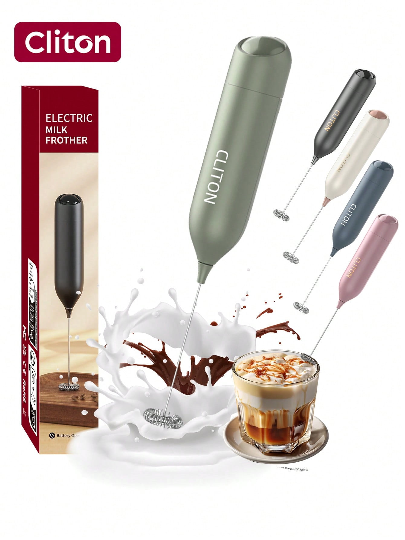 Stirrer Wand-Black Hand Mixer Milk Frother For Coffee - Frother ...