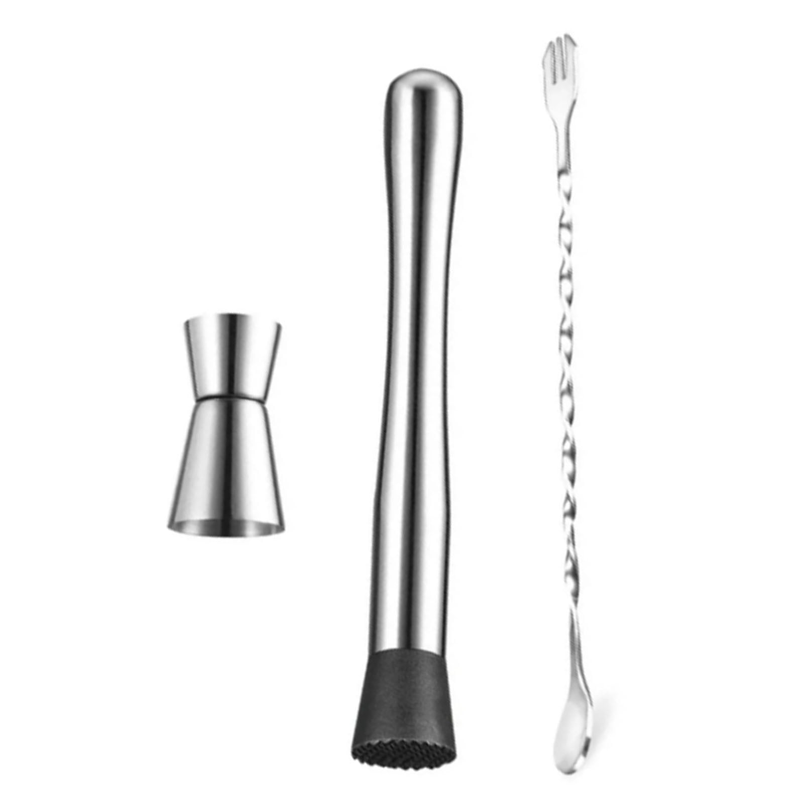 Stirring Spoon, Lemon Masher, 15ml & 30ml Jigger Bar Tools 3-Piece ...