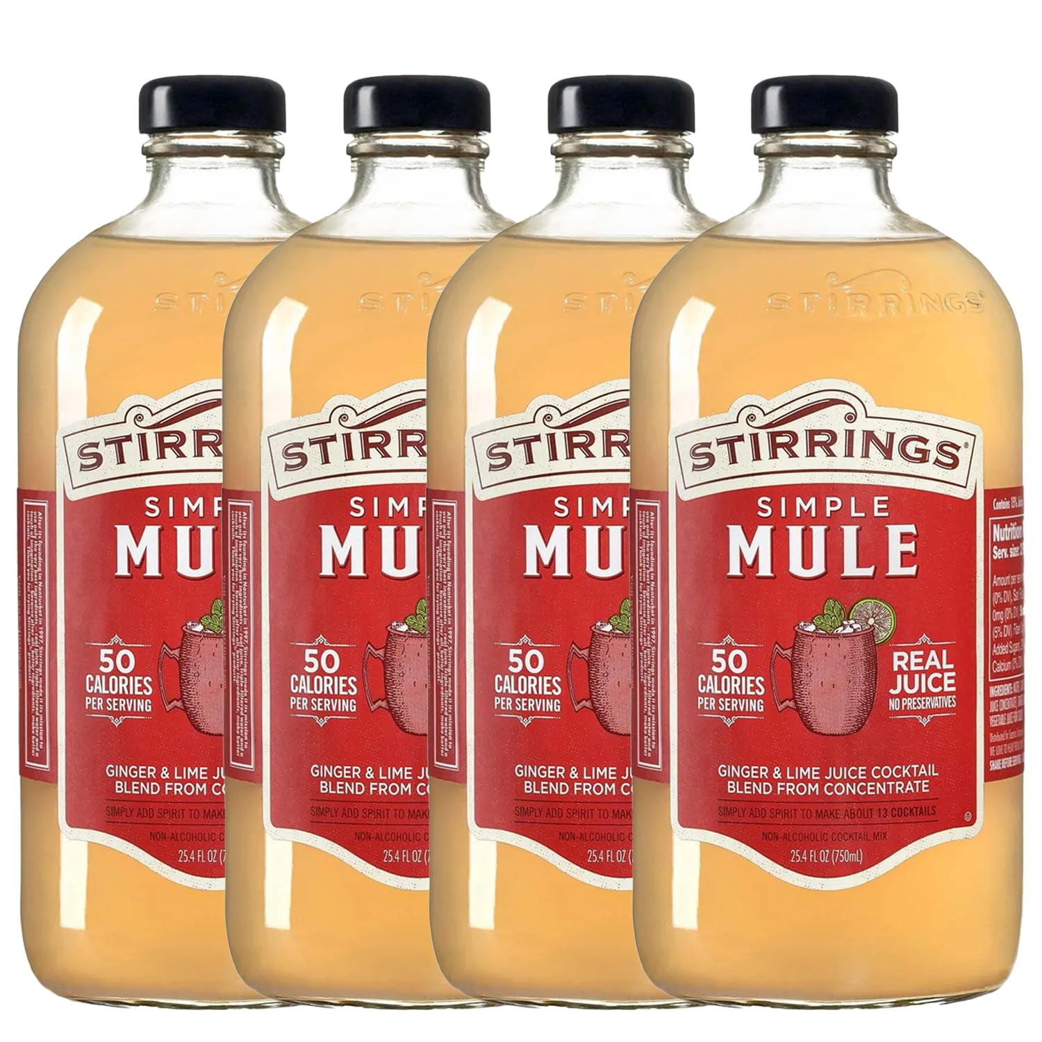 Stirrings 4 Pack Mule Cocktail Mix 750ml Bottles - Real Juice No ...