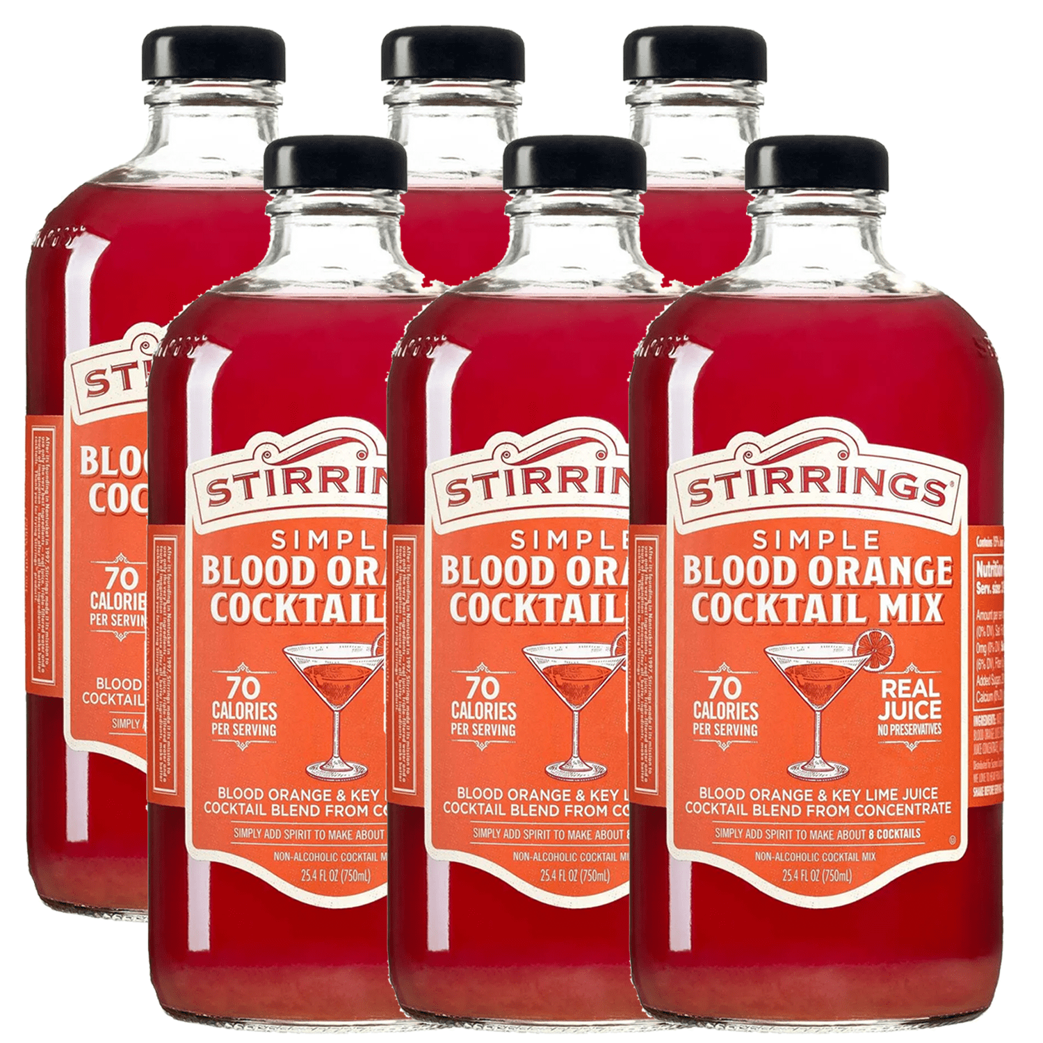Stirrings Simple Blood Orange Cocktail Mix 750ml Bottles - Real Juice ...