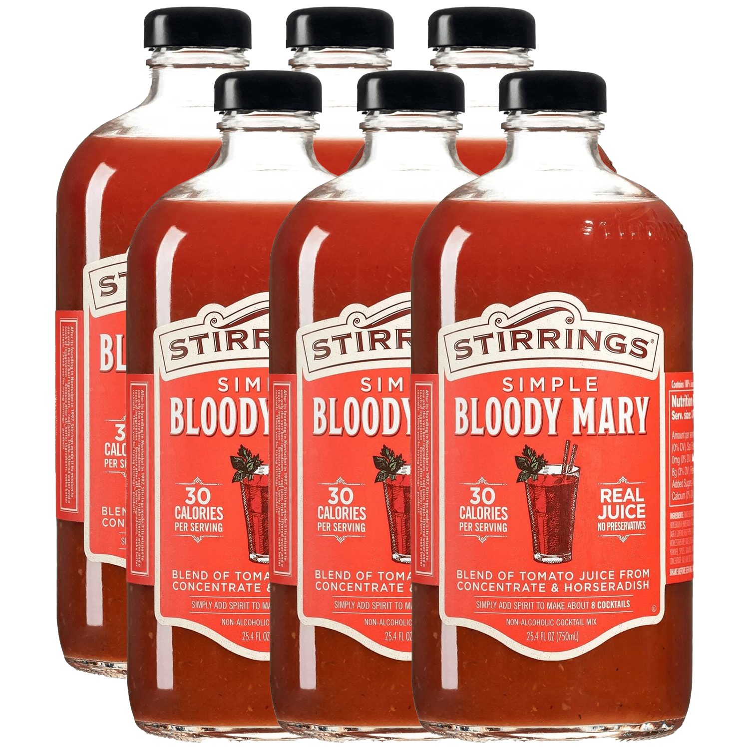 Stirrings Simple Bloody Mary Cocktail Mix 750ml Bottles - Real Juice No ...