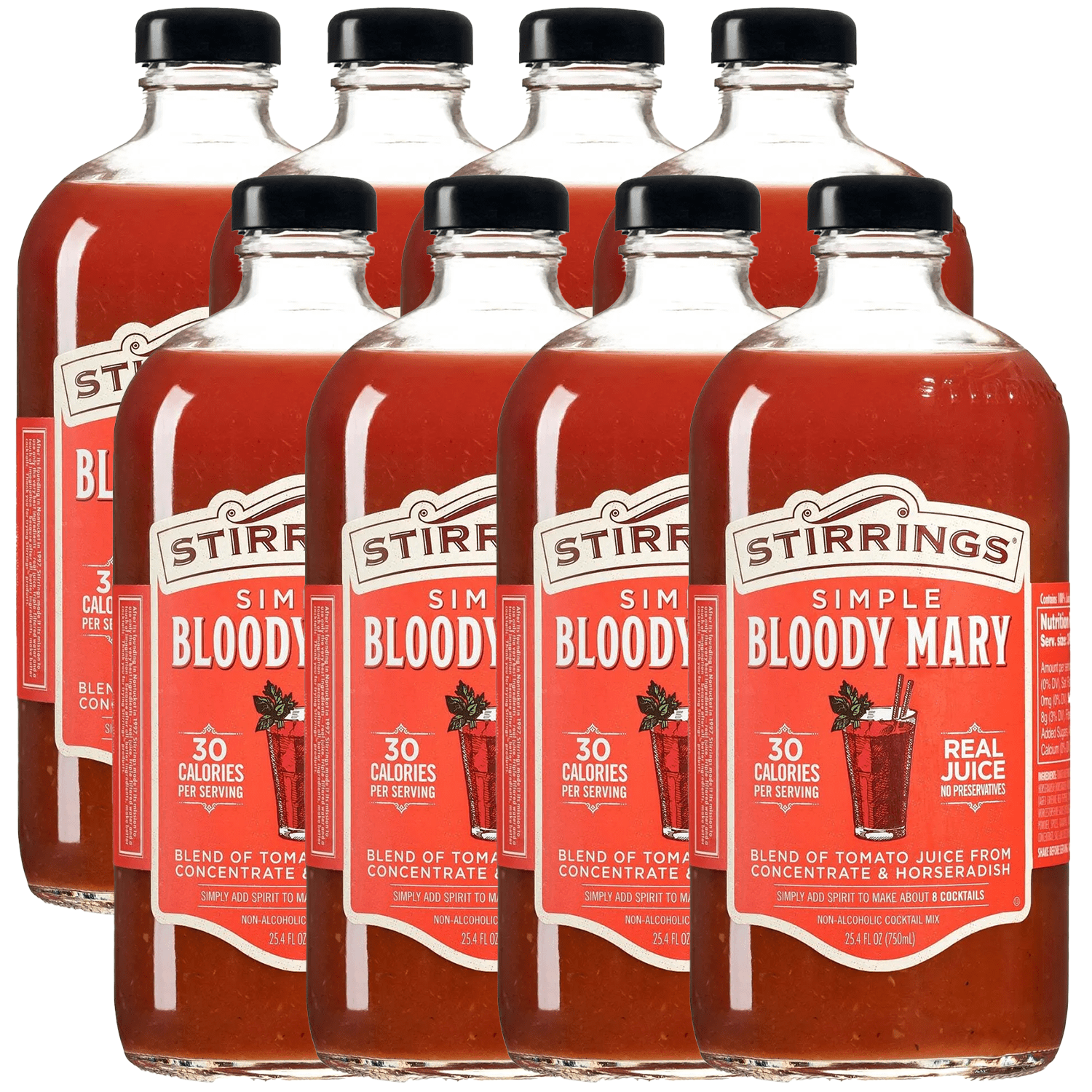 Stirrings Simple Bloody Mary Cocktail Mix 750ml Bottles - Real Juice No ...