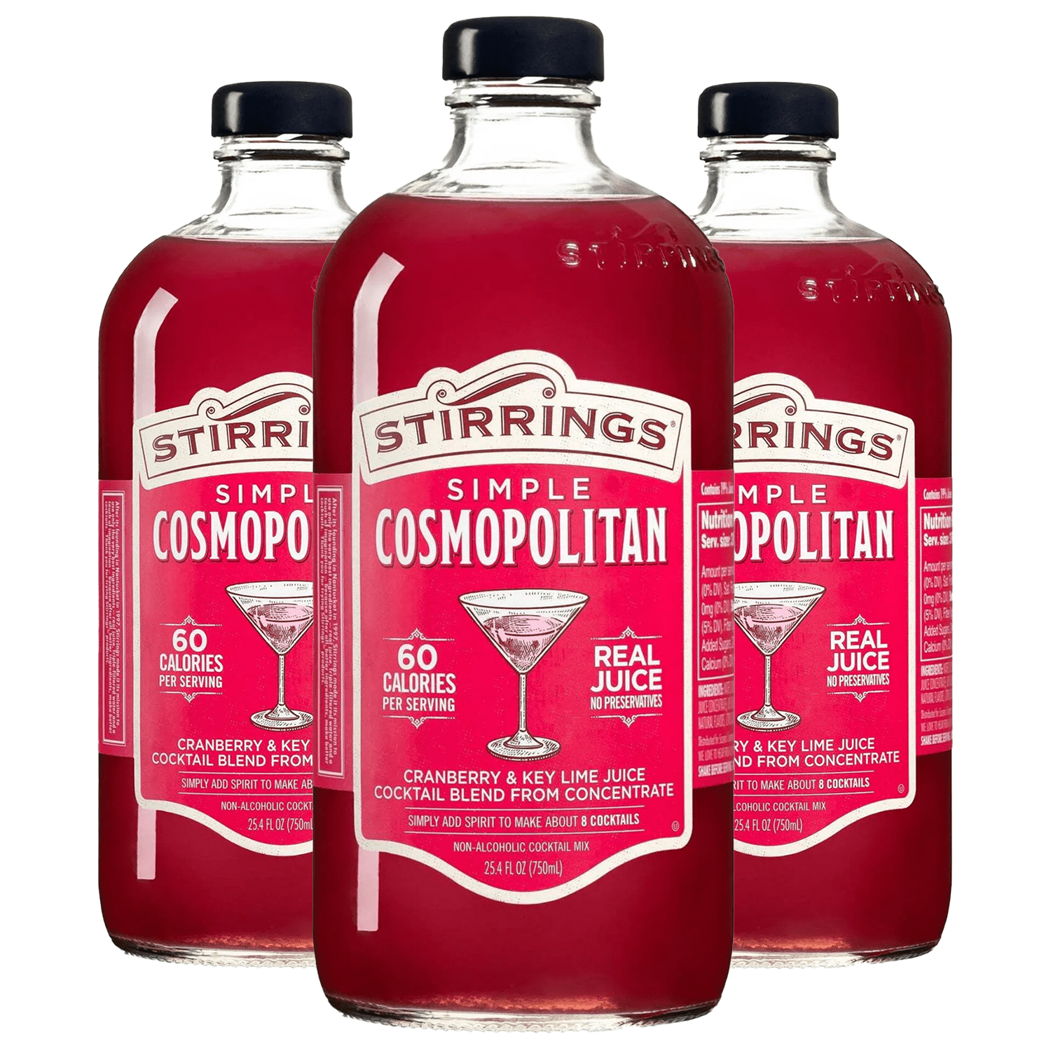 Stirrings Simple Cosmopolitan Cocktail Mix 750ml Bottles - Real Juice ...