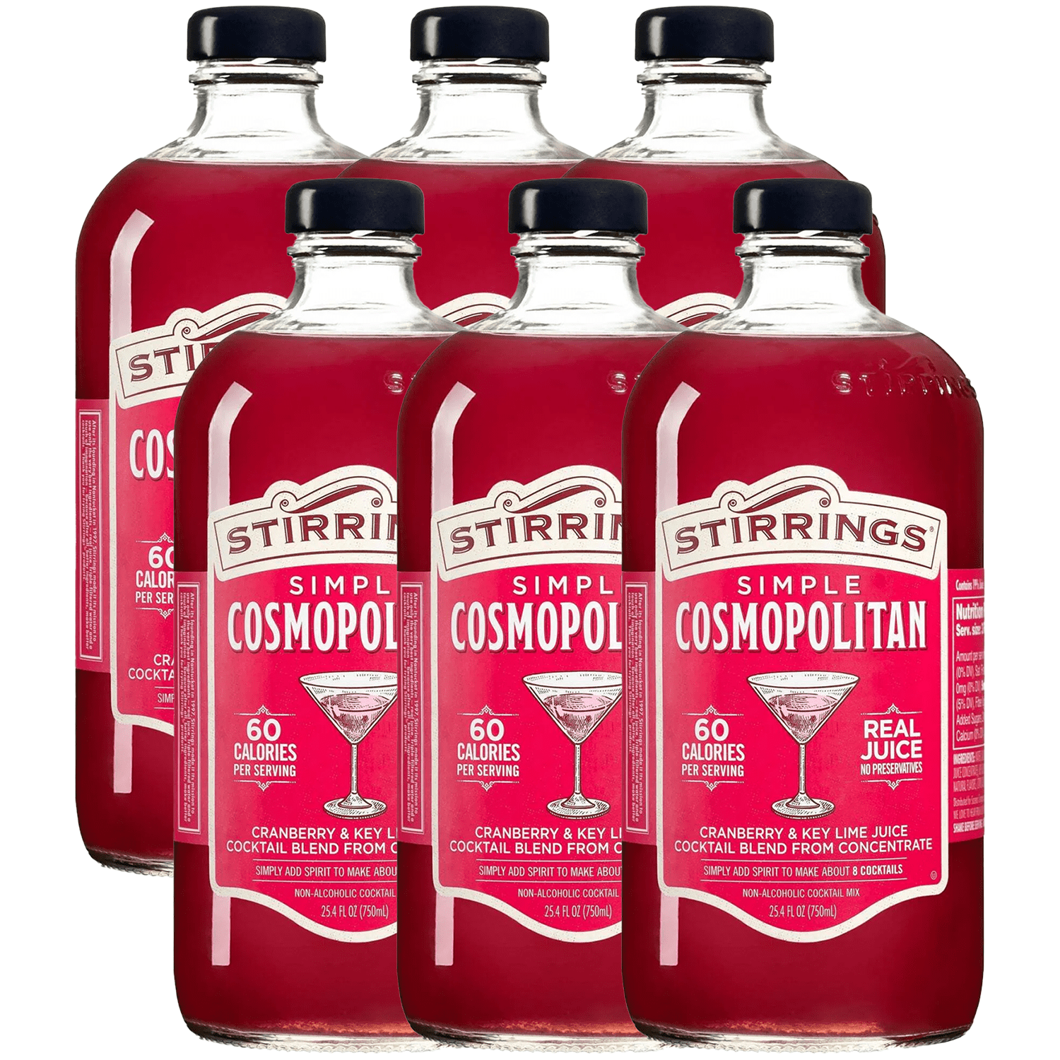 Stirrings Simple Cosmopolitan Cocktail Mix 750ml Bottles - Real Juice ...