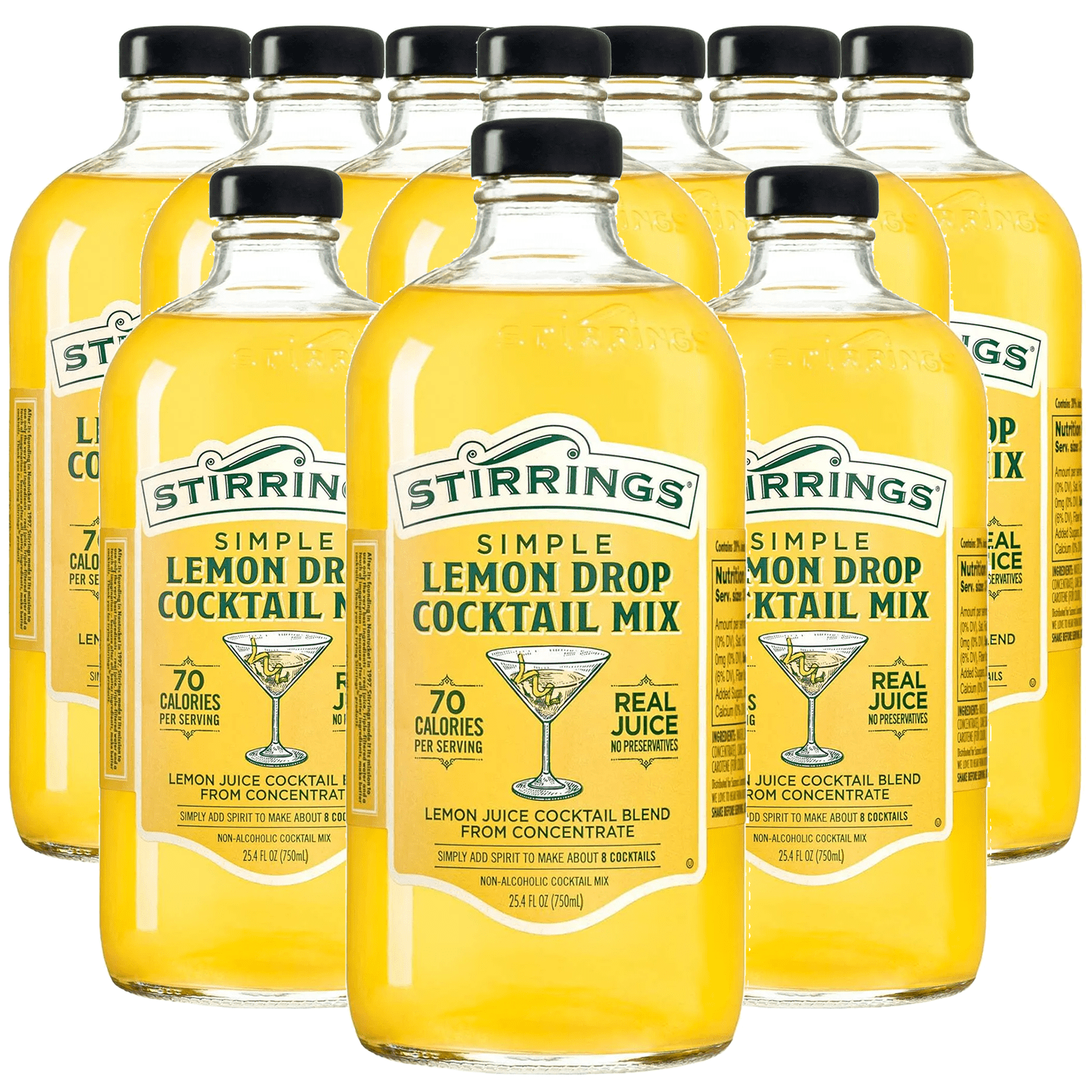 Stirrings Simple Lemon Drop Cocktail Mix 750ml Bottles - Real Juice No ...