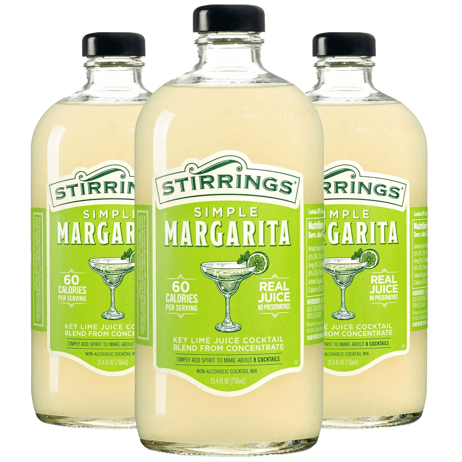 Stirrings Simple Margarita Cocktail Mix 750ml Bottles - Real Juice No ...