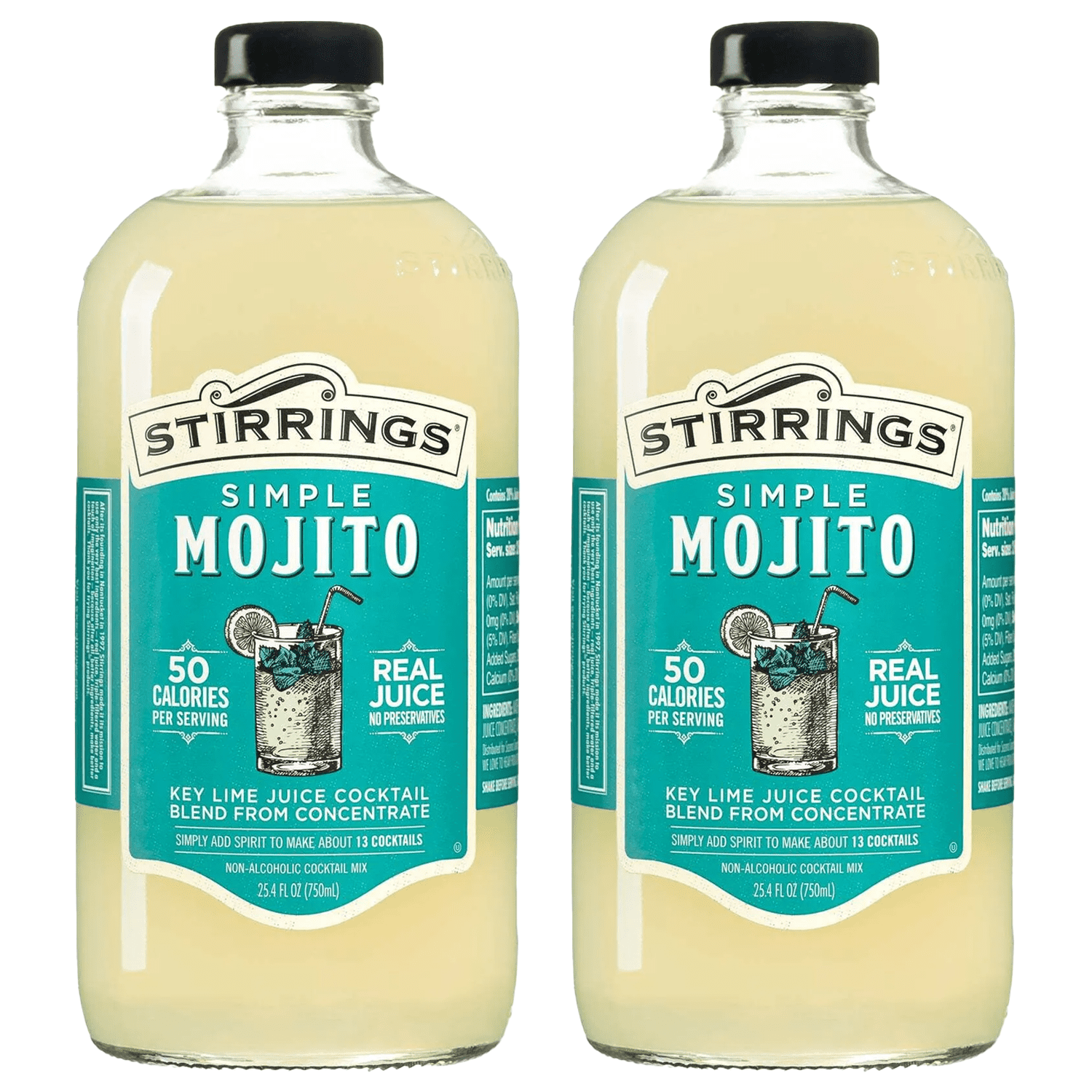 Stirrings Simple Mojito Cocktail Mix 750ml Bottles - Real Juice No ...