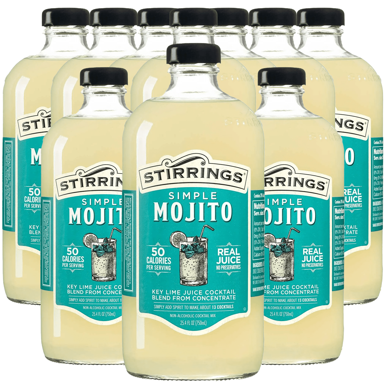 Stirrings Simple Mojito Cocktail Mix 750ml Bottles - Real Juice No ...