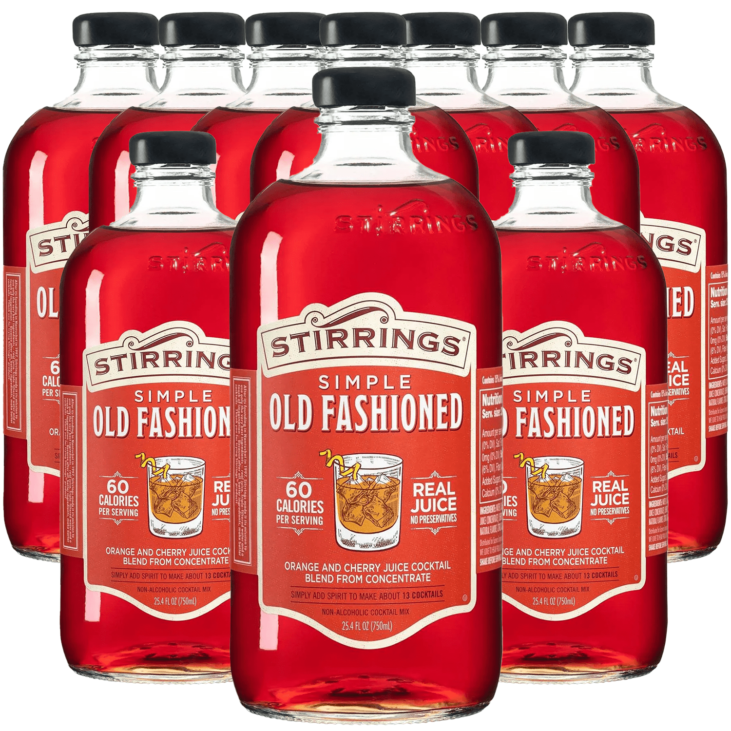 Stirrings Simple Old Fashioned Cocktail Mix 750ml Bottles - Real Juice ...