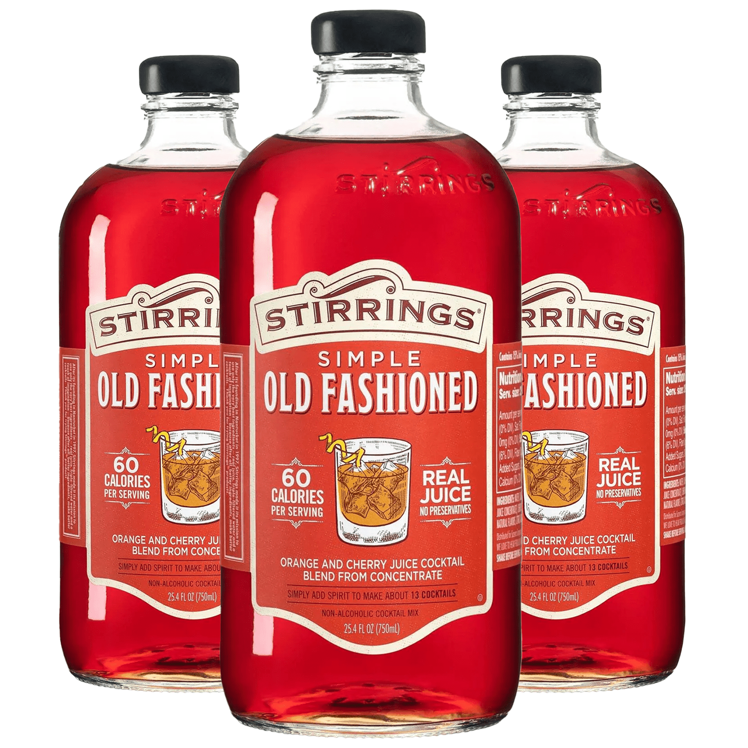 Stirrings Simple Old Fashioned Cocktail Mix 750ml Bottles - Real Juice ...
