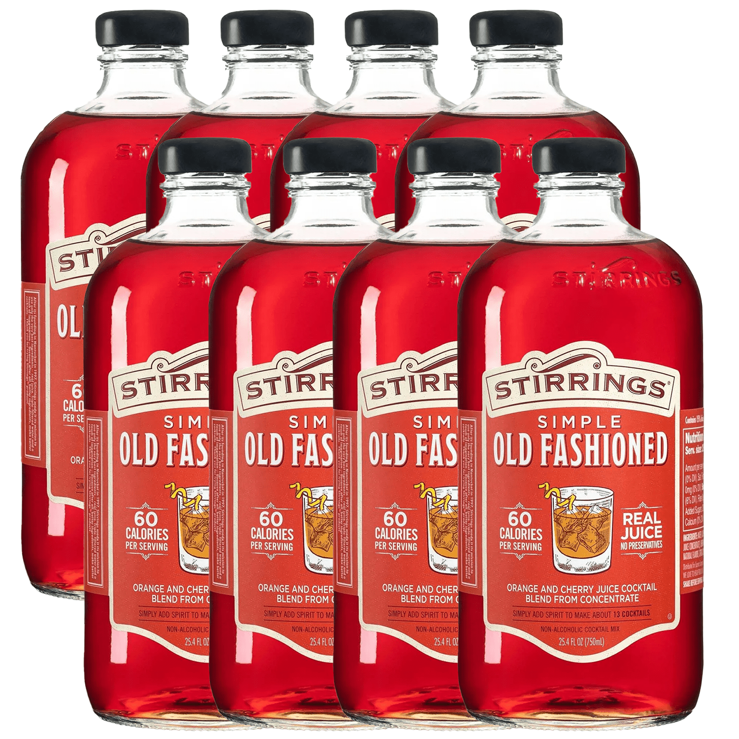 Stirrings Simple Old Fashioned Cocktail Mix 750ml Bottles - Real Juice ...
