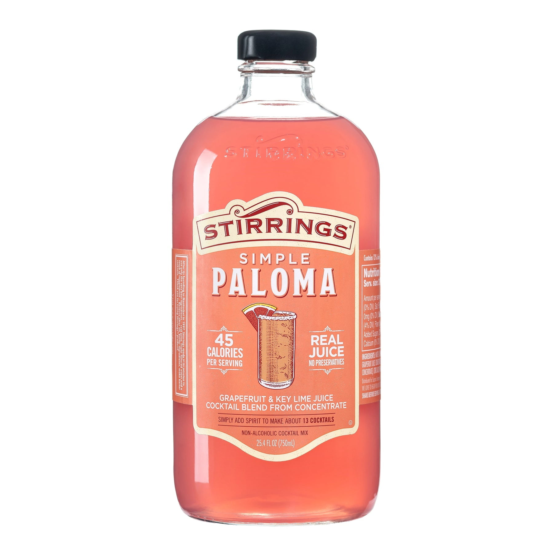 Stirrings Simple Paloma Cocktail Mix 25.4 oz (750ml) Glass Bottle ...