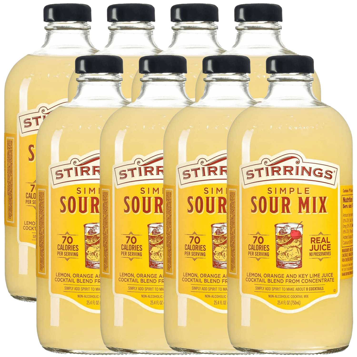 Stirrings Simple Sour Cocktail Mix 750ml Bottles - Real Juice No ...