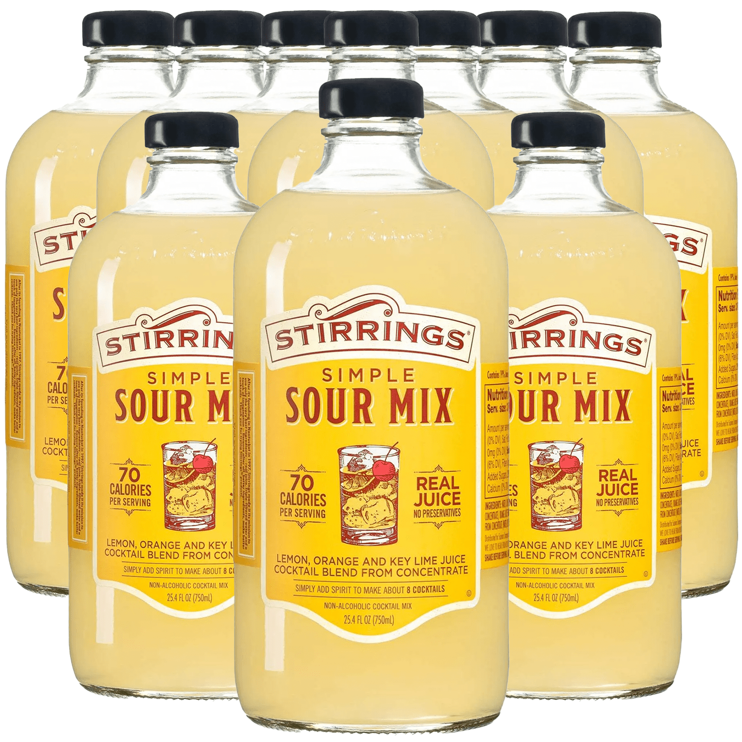 Stirrings Simple Sour Cocktail Mix 750ml Bottles - Real Juice No ...