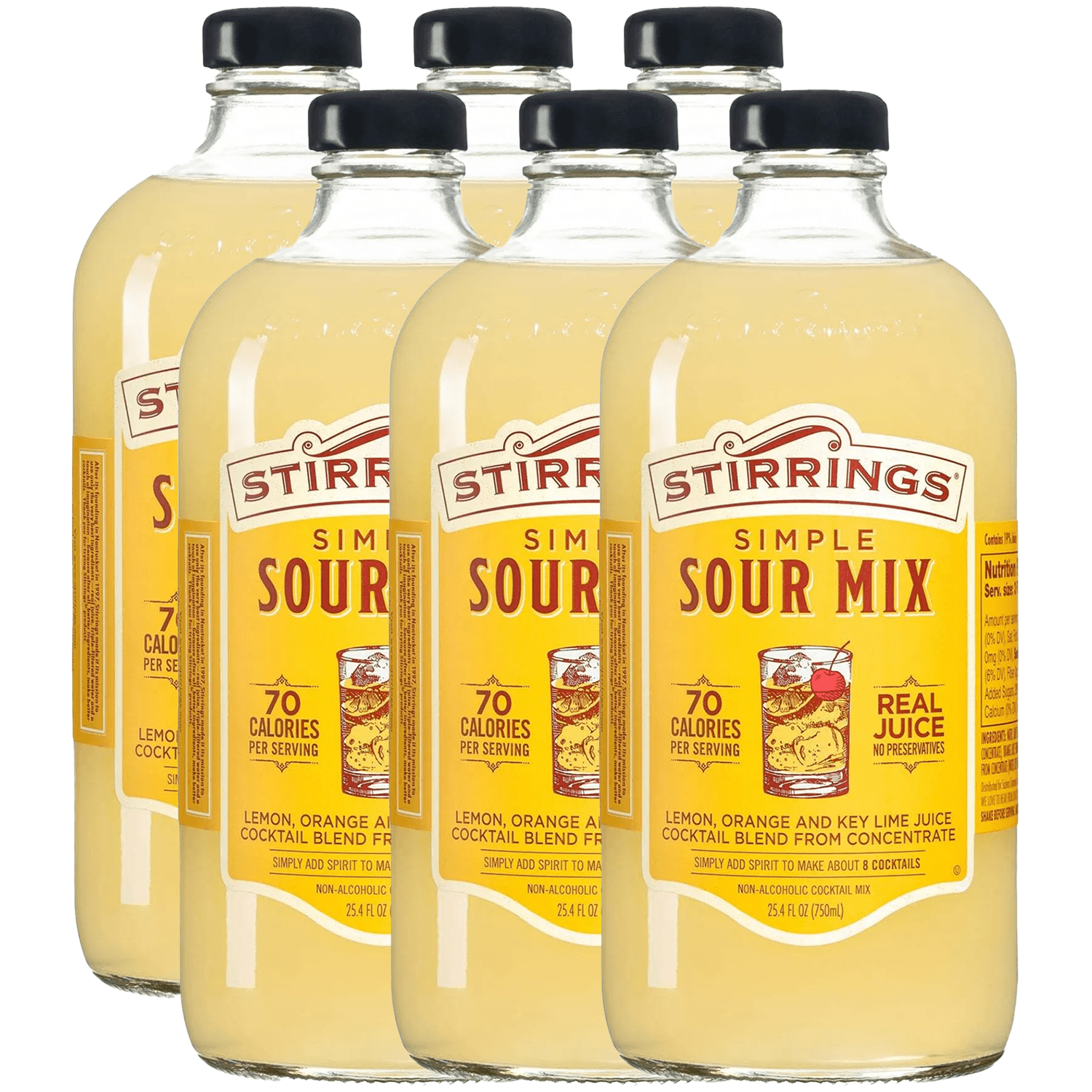 Stirrings Simple Sour Cocktail Mix 750ml Bottles - Real Juice No ...