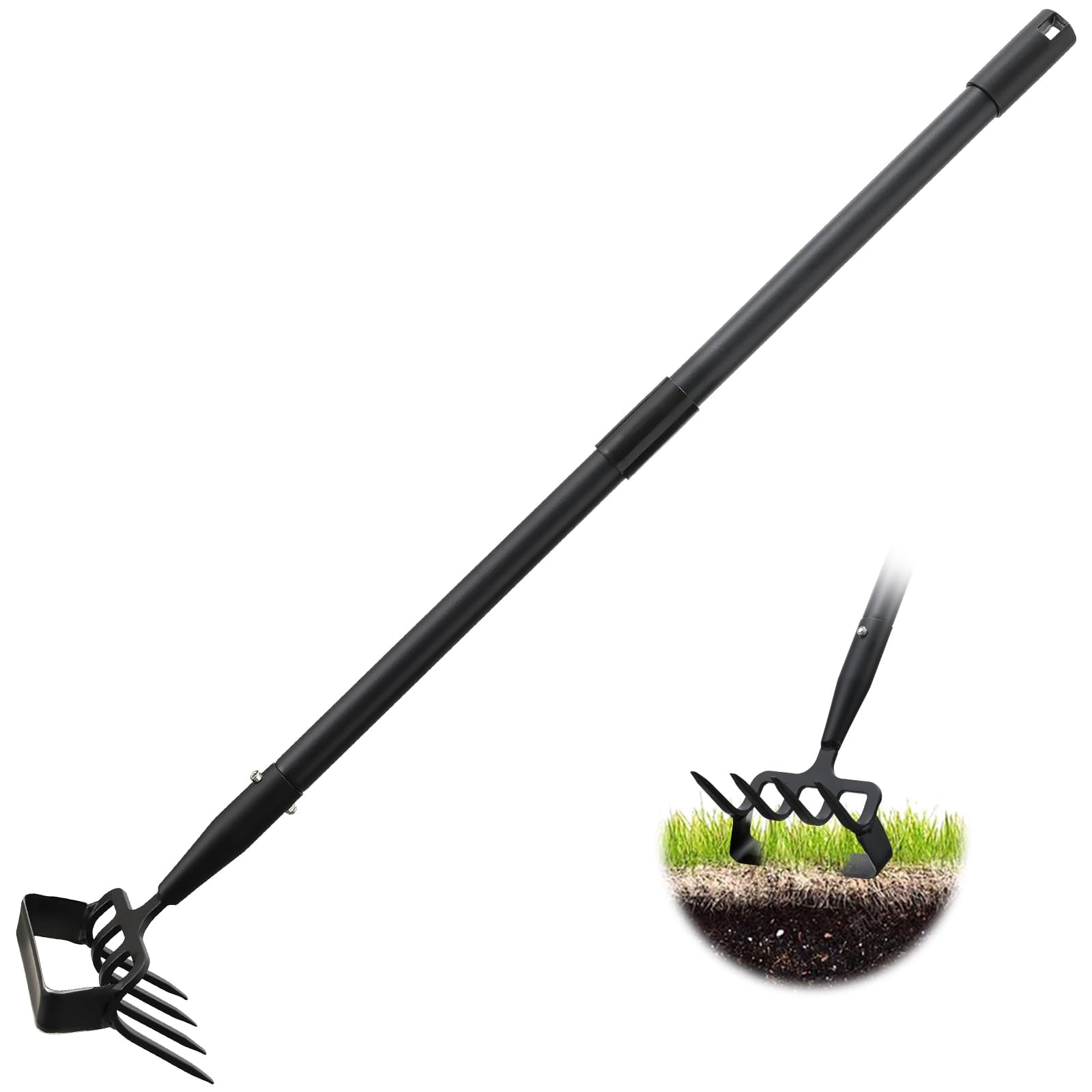 62 inch Garden Hoe, Stirrup Hoe and Cultivator Garden Tool, Heavy Duty ...