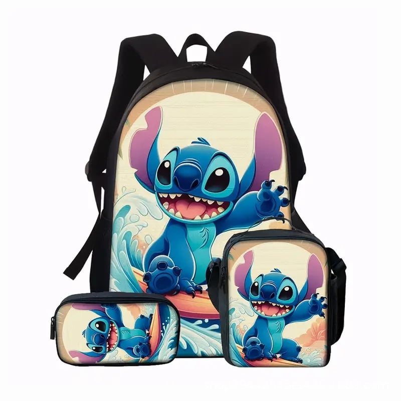 Stit--ch Backpack Cute Initial Backpack with Lunch Box Set of 3 Custom ...