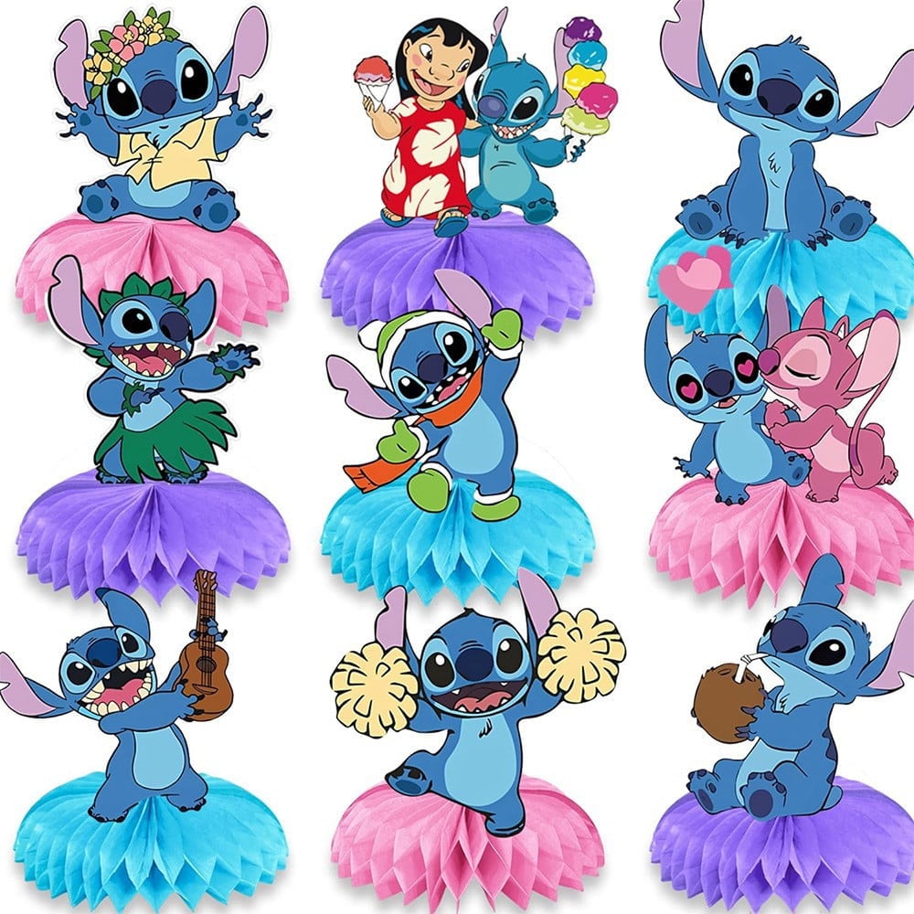 Stit-ch birthday party supplies 9Psc honeycomb center decorations party ...
