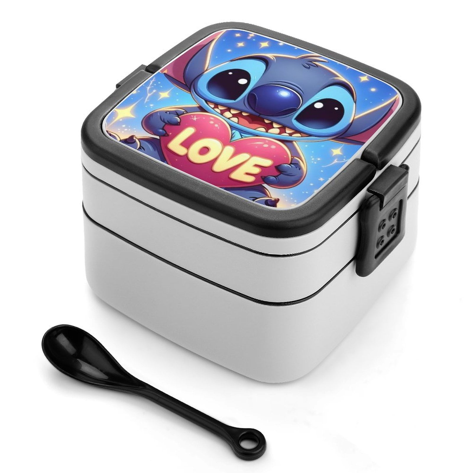 Stitch 1 Reusable Bento Boxes Lunch Box Double Layer Stackable ...