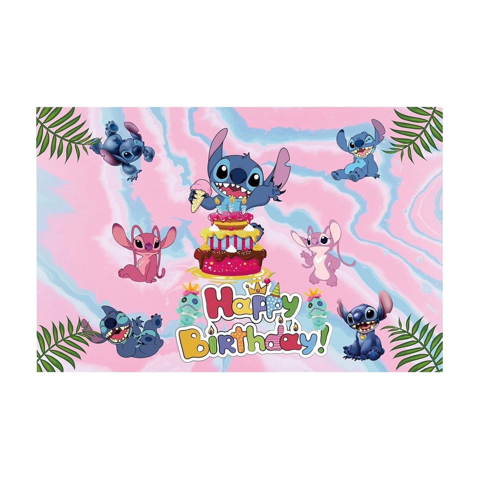 Stitch 100*150cm Photo Backdrop 1PC 150cm 2025 Party Decorations ...