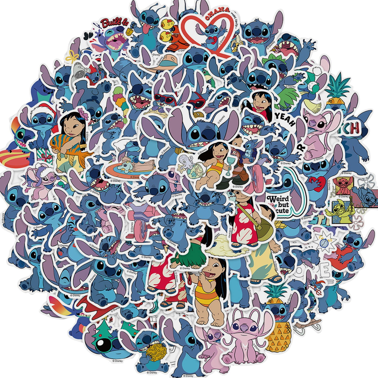 Stitch 100 PCS Cute Blue Alien Stickers for Kids and Adults Waterproof ...
