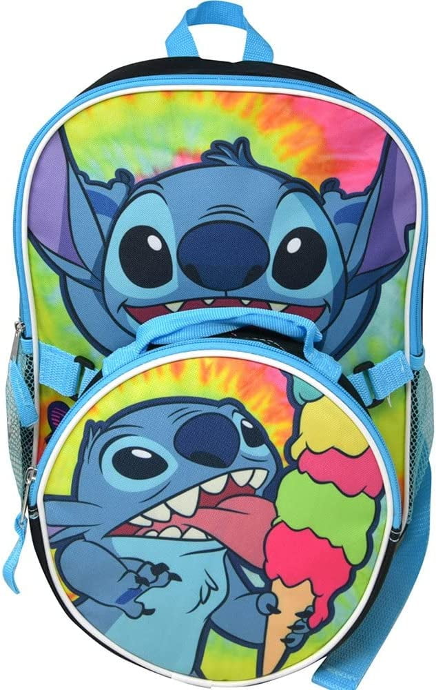 "Disney Stitch 16"" Kids School Backpack with Lunch Box and Book Bag ...