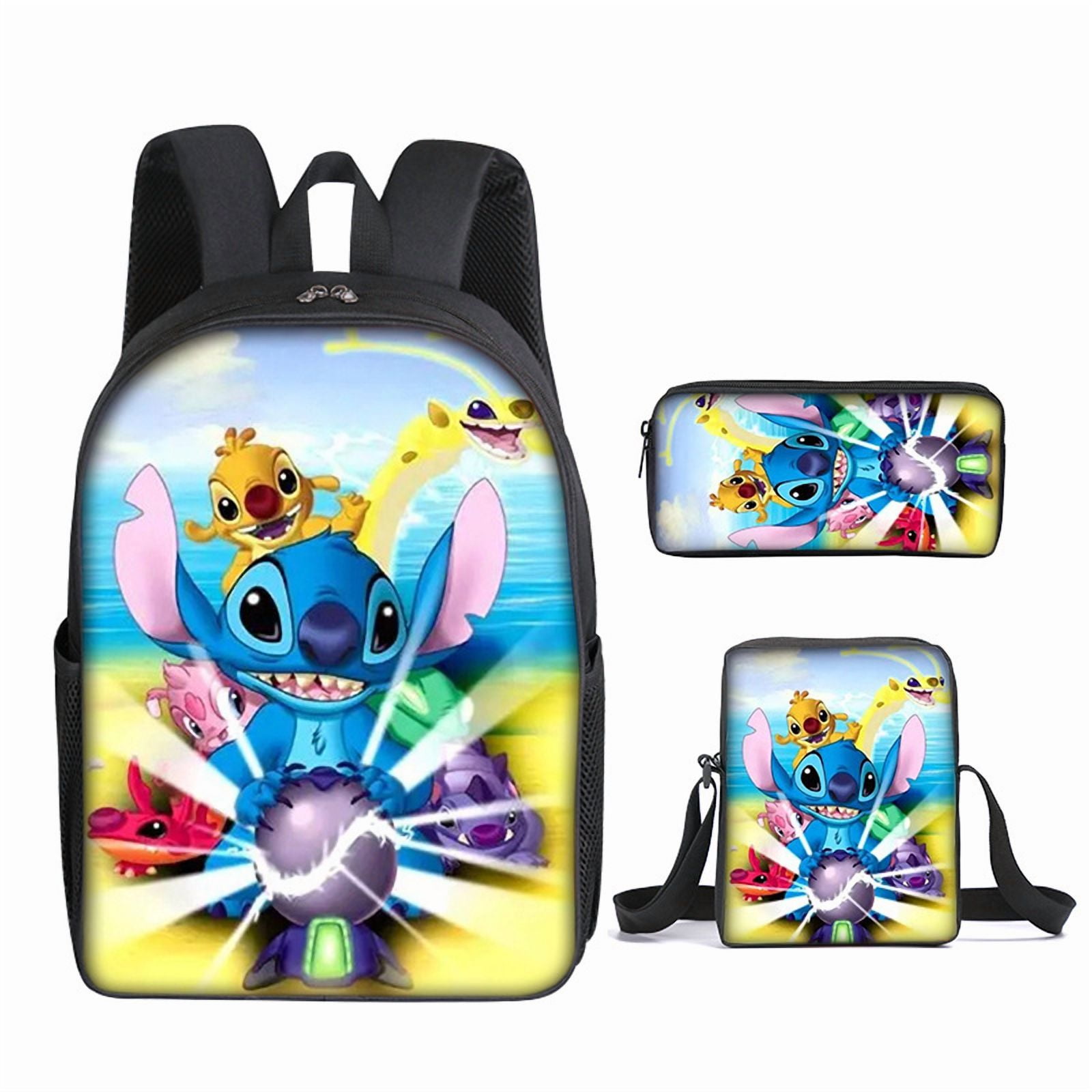 Stitch 2025 Edition 3-Piece Cartoon Backpack Set – Stylish Shoulder Bag ...