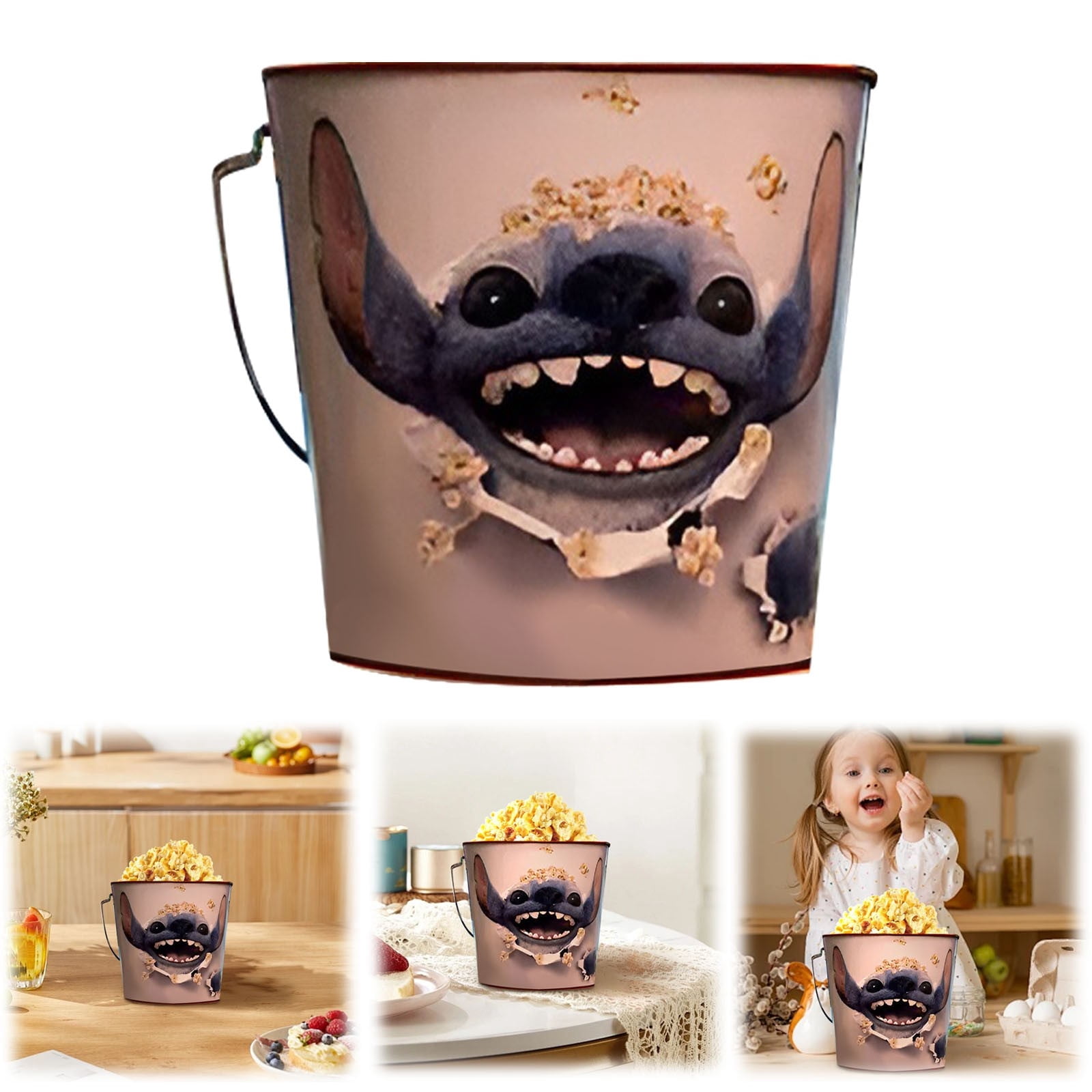 Stitch 2D Popcorn Bucket 2025 New Design with Printed Character Art and ...