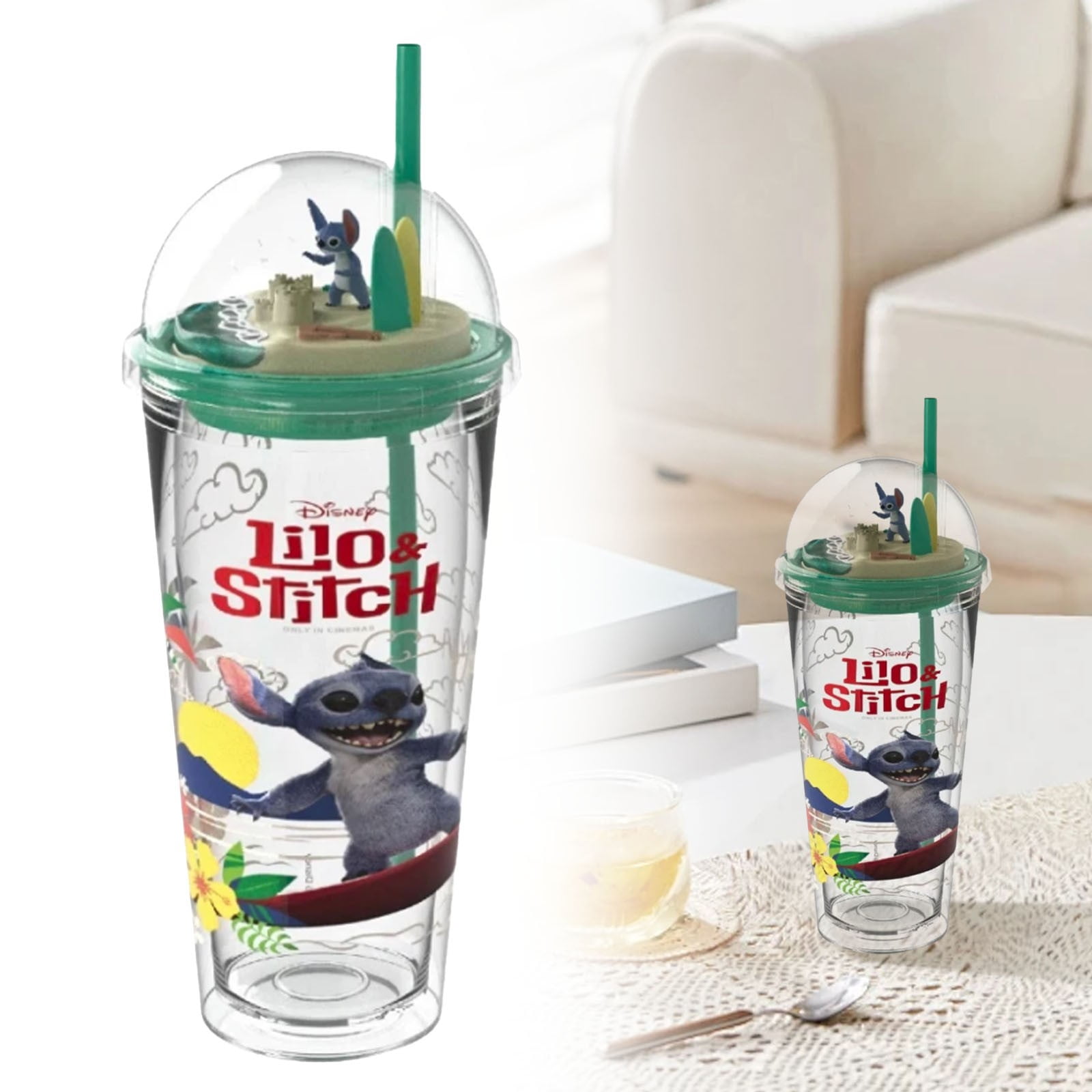 Stitch 2D Water Cup 2025 Limited Edition Cartoon with Secure Lid and ...