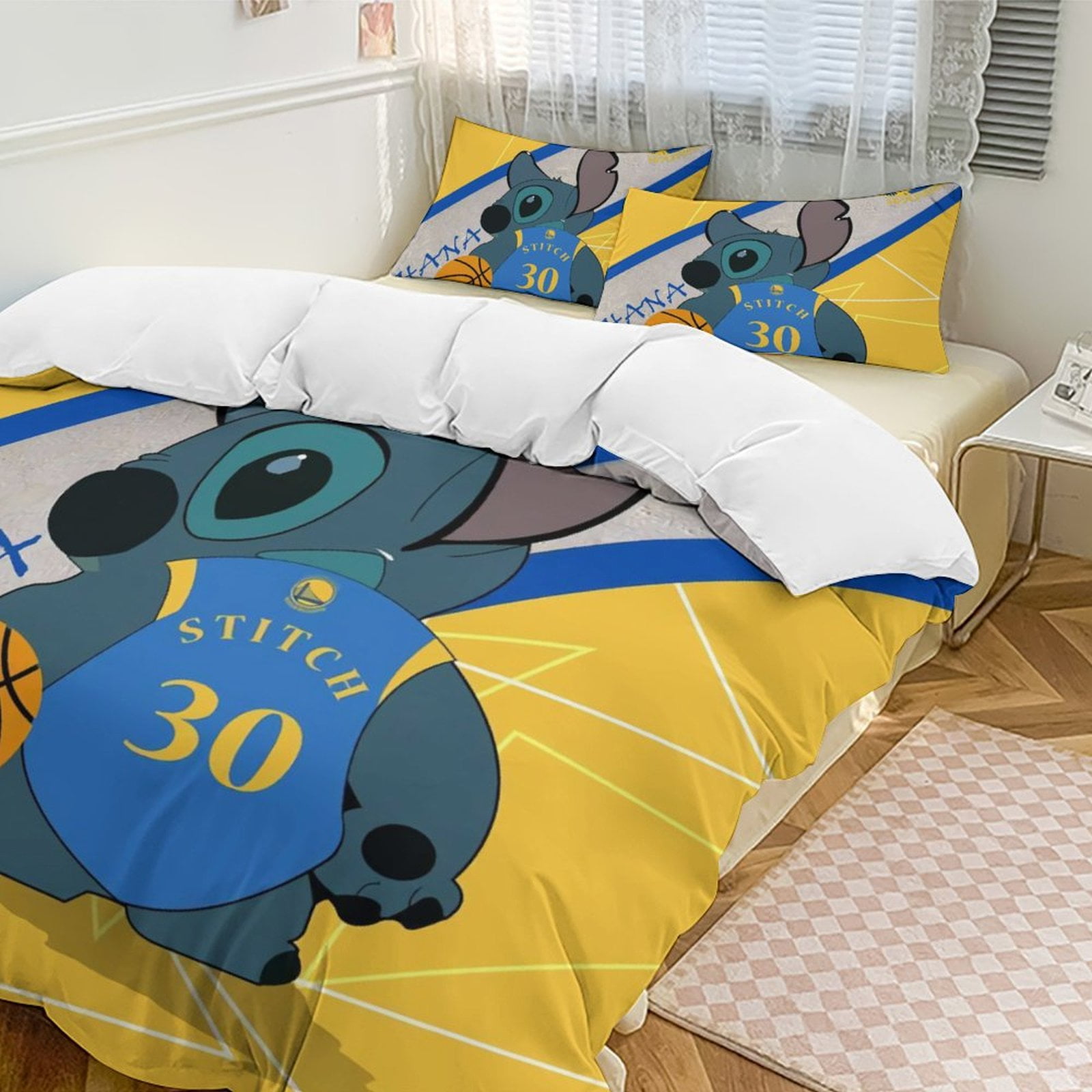 Stitch 3 Piece Bedding Set Cartoon Comforter Set Cute Duvet Cover Sets ...