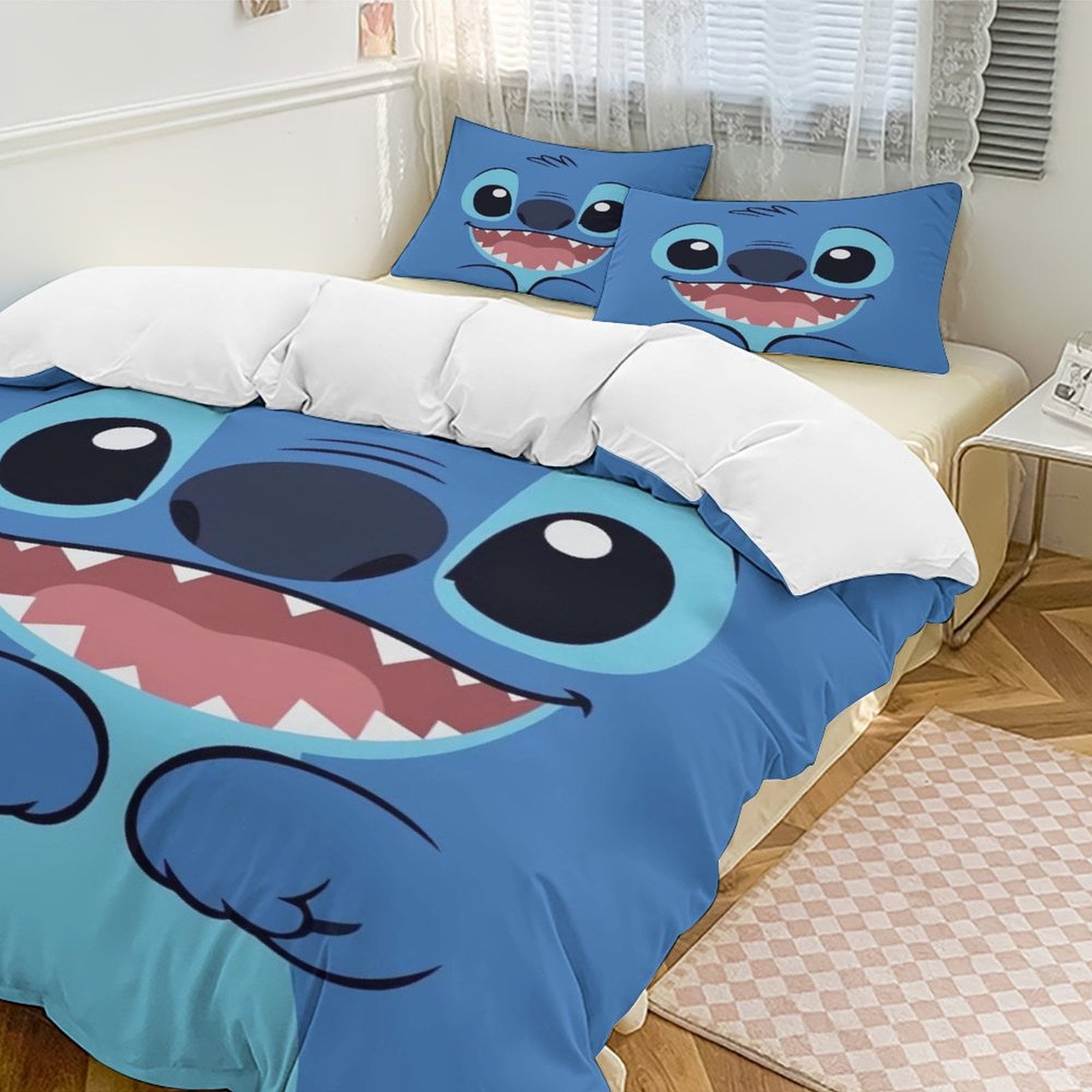 Stitch 3-piece Home Bed Set, Classic Cartoon Polyester Wash Student ...