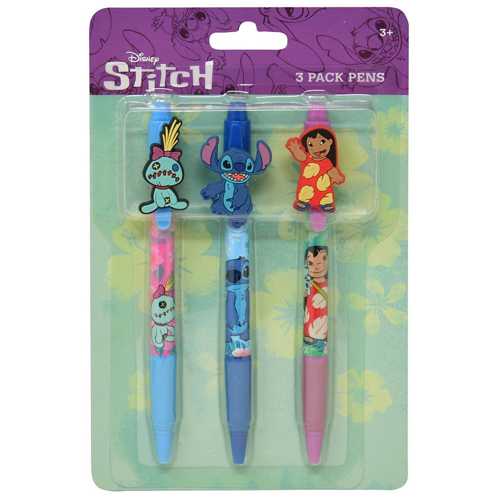 Disney Stitch 3-Pack Pens with Rubber Characters - Walmart.com