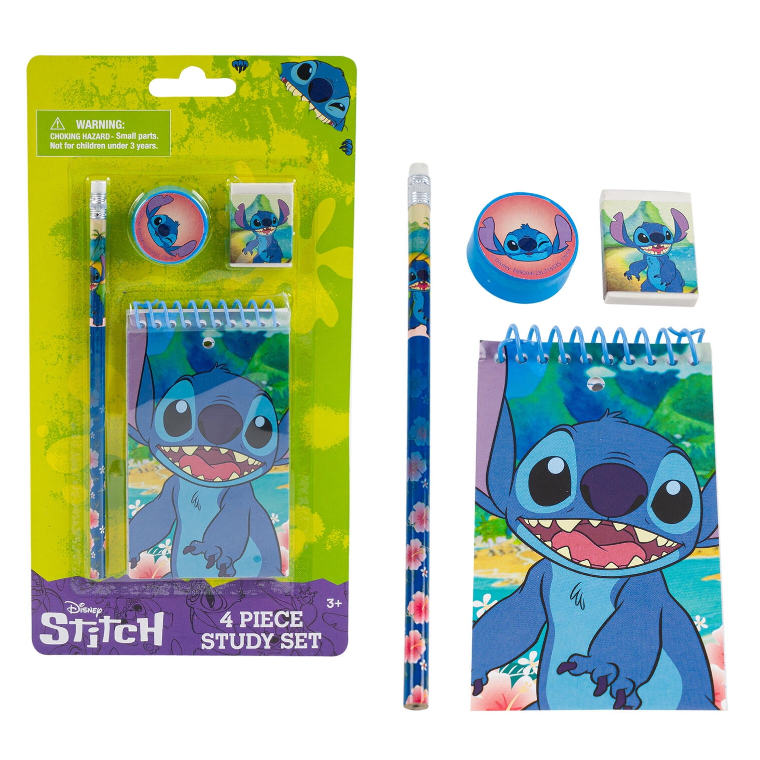Disney Stitch Stationery with Eraser, Shapener and Pencil, 25 Pages, 4 ...
